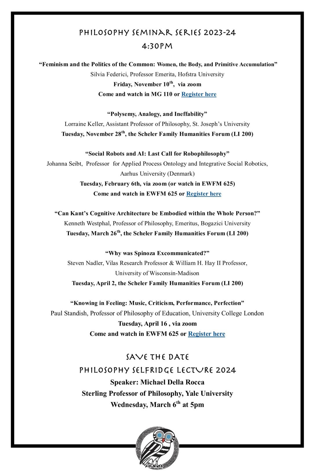 Announcements | Philosophy